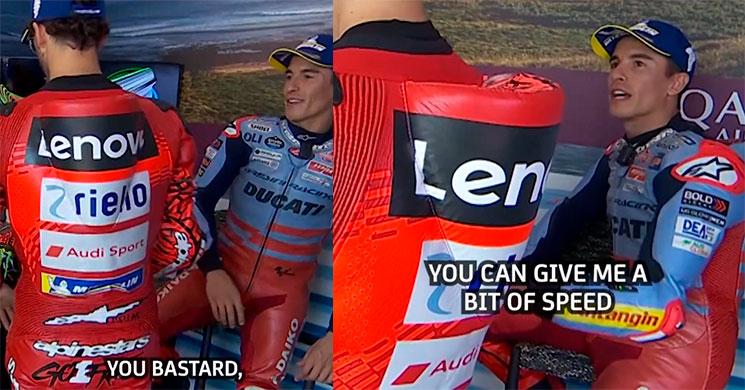 "Calla cabr*n, preferiría poner la plaquita a esto", la charla Márquez, Martín, Pecco en Australia