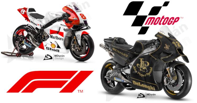 Así lucen las MotoGP pintadas con los colores clásicos de la F1