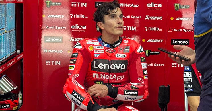 Marc Márquez explica su primer percance con la Ducati GP25